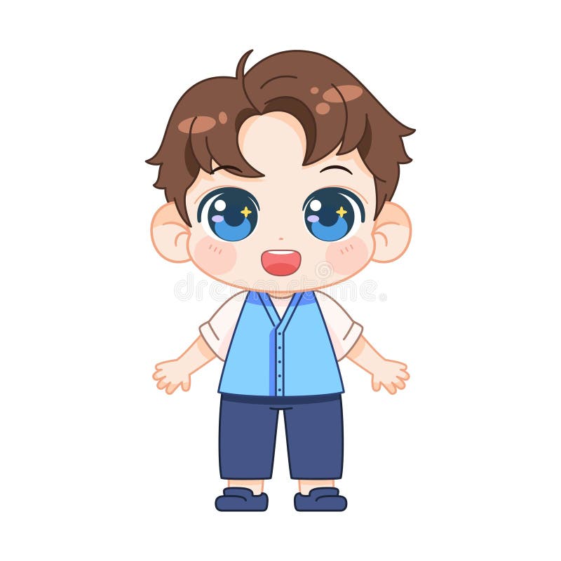Vector Kawaii Boy Cartoon Set Illustration Isolated Stock Vector ...