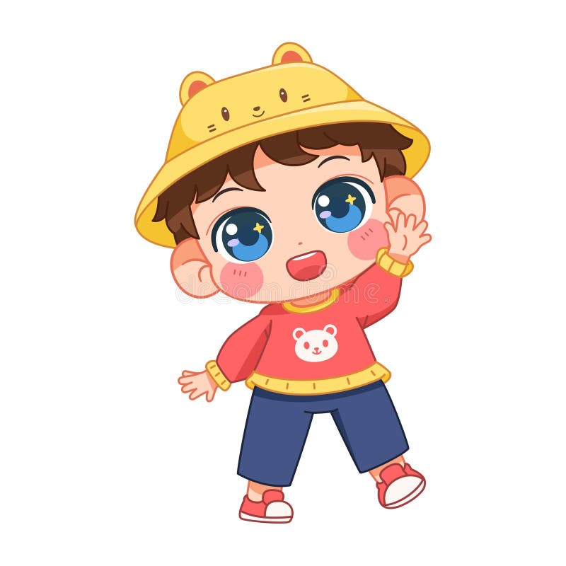 Vector Kawaii Boy Cartoon Set Illustration Isolated Stock Vector ...