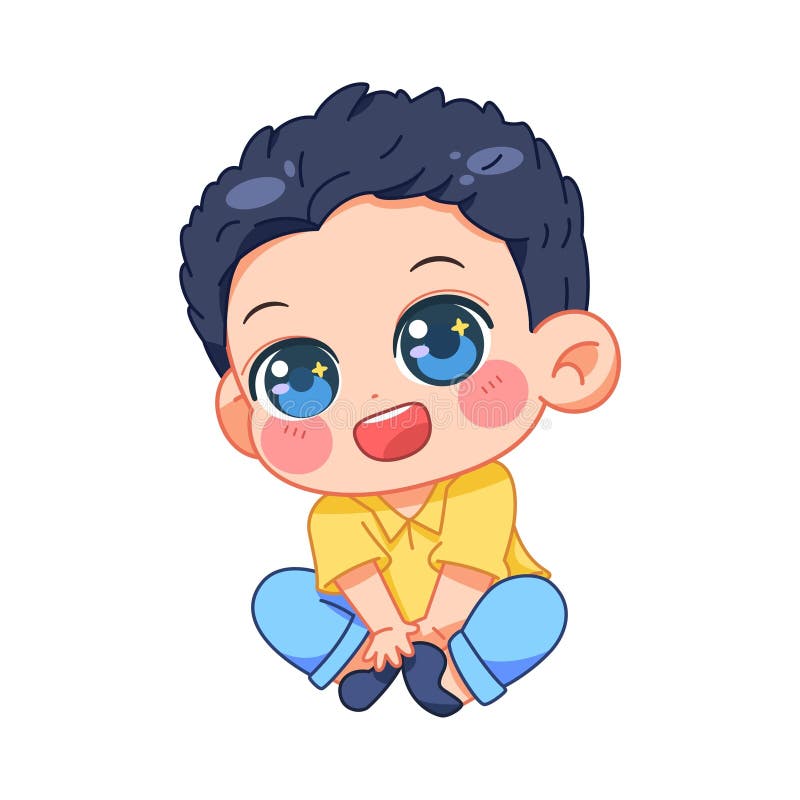 Vector Kawaii Boy Cartoon Set Illustration Isolated Stock Vector ...