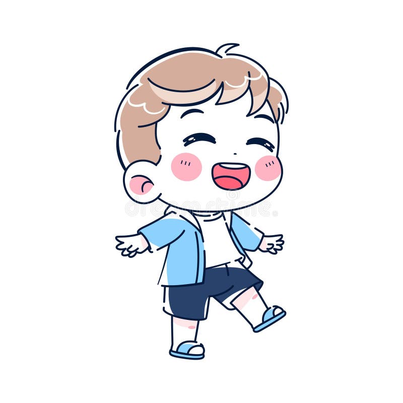 Vector Kawaii Boy Cartoon Set Illustration Isolated Stock Vector ...