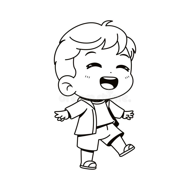 Vector Kawaii Boy Cartoon Set Illustration Isolated Stock Vector ...