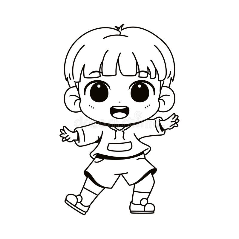 Vector Kawaii Boy Cartoon Set Illustration Isolated Stock Vector ...