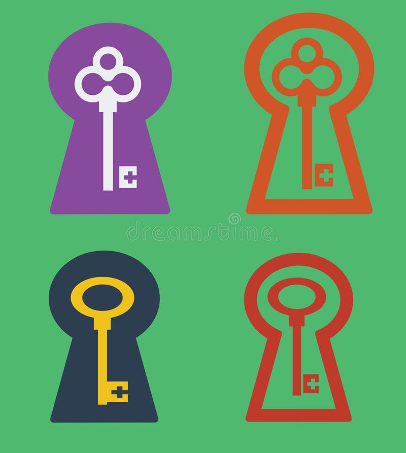 Vector key icon set stock vector. Illustration of padlock - 41889727