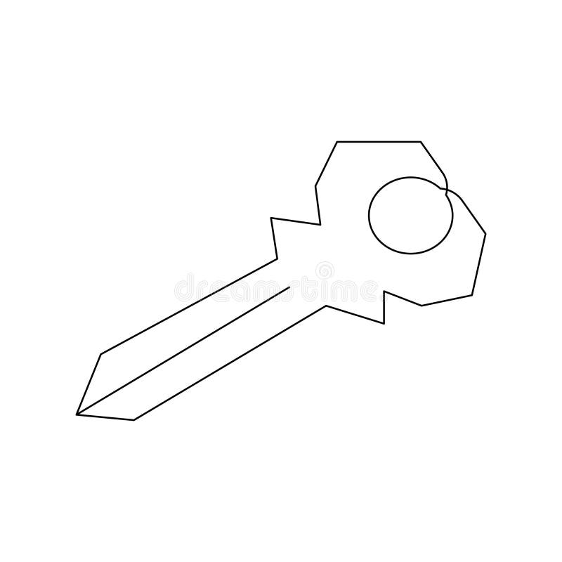 Vector Key in One Continuous Line Art Drawing Style Metal Key Shape ...
