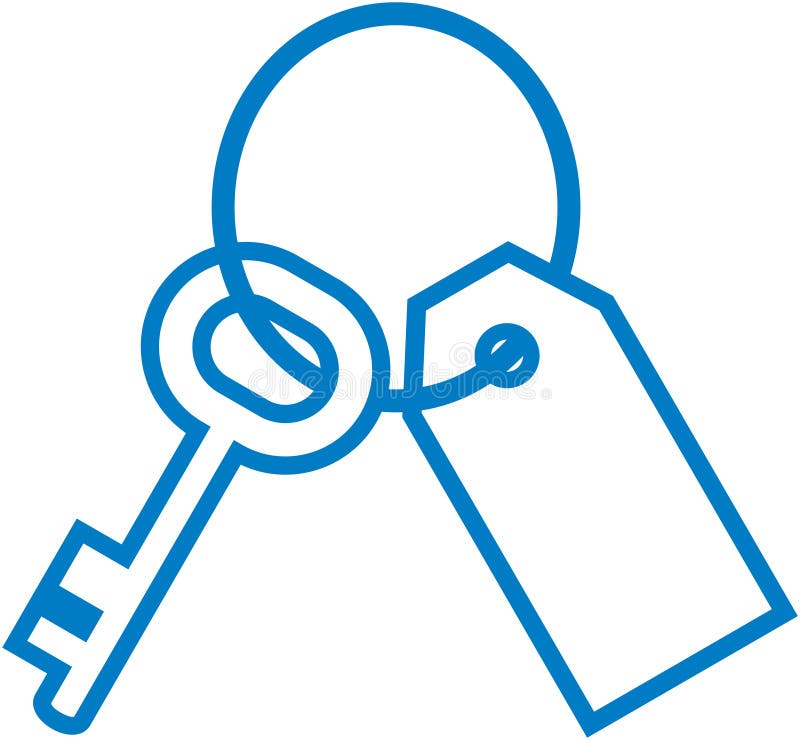 Vector Key Ring with Key and Label Illustration Stock Vector ...