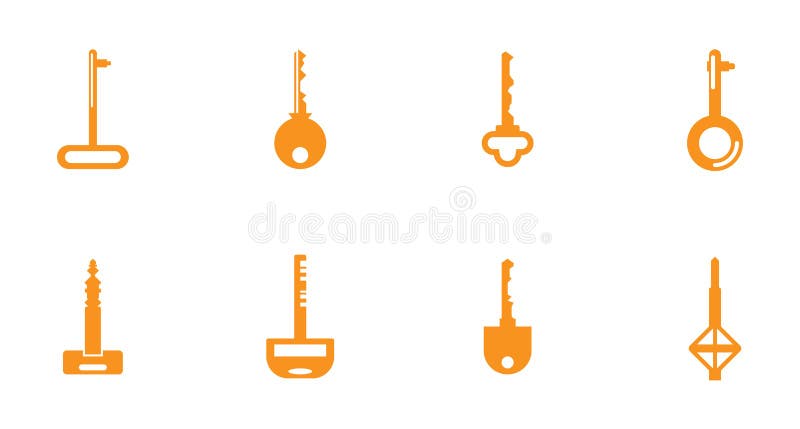 Vector Key Solid Icon on White Background Stock Illustration ...