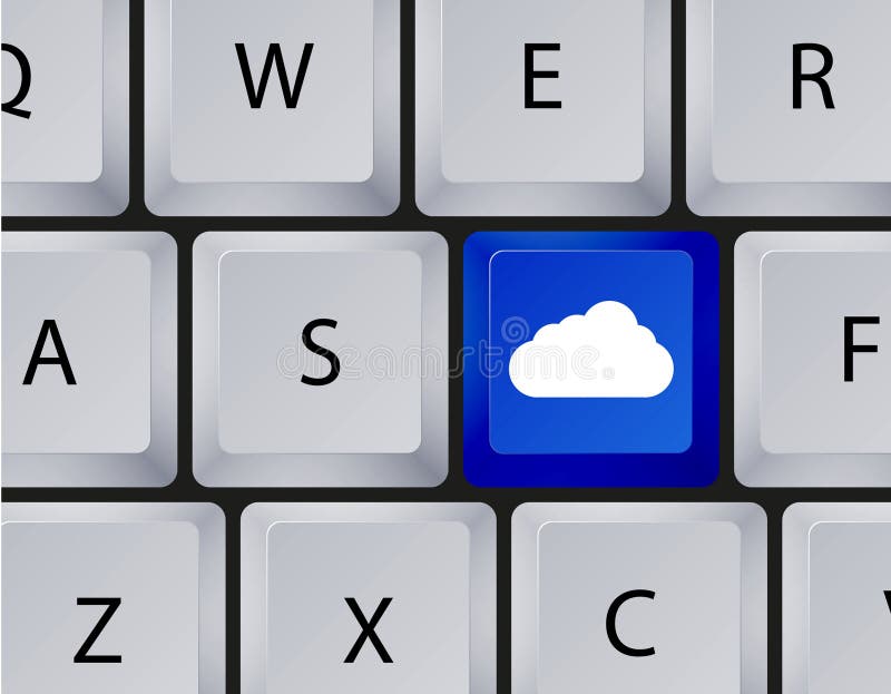 Vector Keyboard with Computer Cloud Button. Eps10 Stock Vector ...