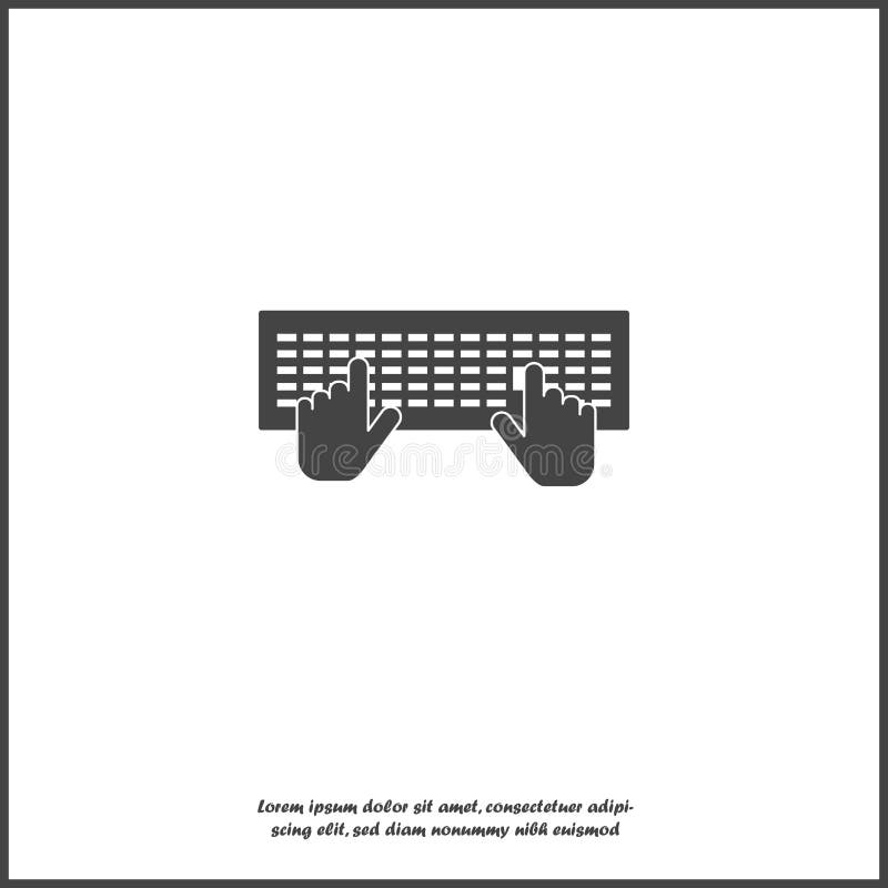 Vector Keyboard and Hand Icon. Symbol of Business, Work on White ...