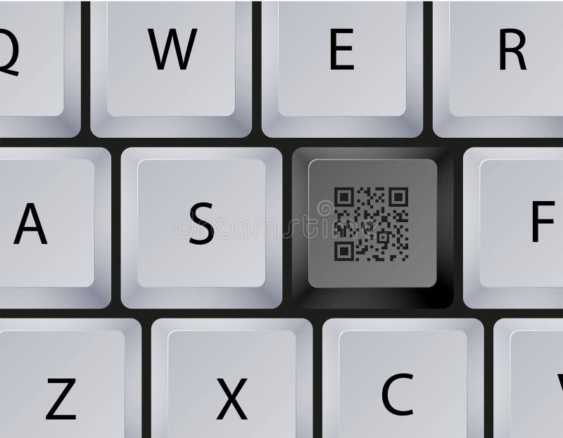 Vector Keyboard with Qr Code Button. Eps10 Stock Vector - Illustration ...
