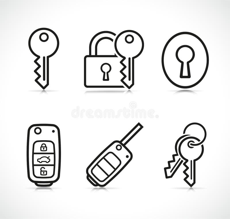 Vector keys icons sign set stock vector. Illustration of pictogram ...