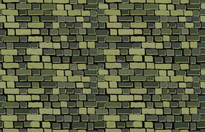 Vector Khaki Brick Wall Background. Seamless Texture Stock Illustration ...