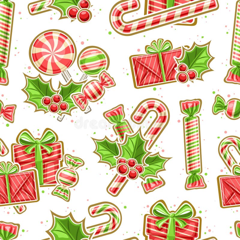 Vector Kids Christmas Seamless Pattern Stock Vector - Illustration of ...