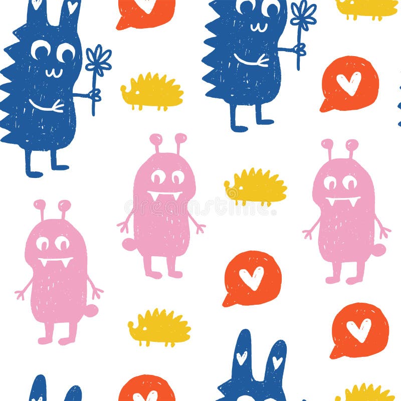 Vector kids pattern stock vector. Illustration of colorful - 109806756