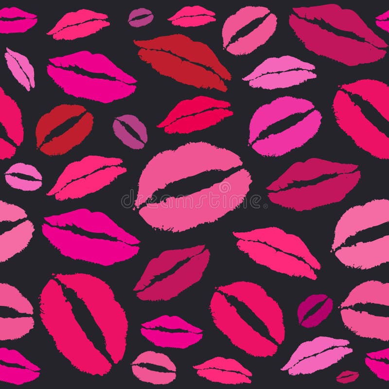 Vector Kisses, Valentine, Love Seamless Pattern. Stock Vector ...