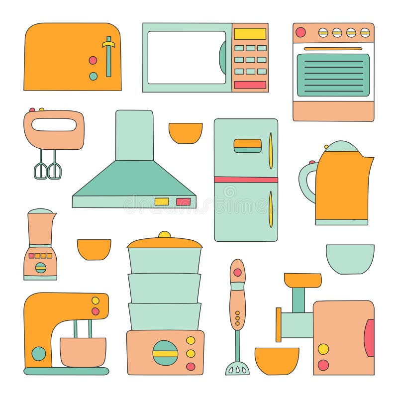 Vector Kitchen Appliances Icon Stock Vector - Illustration of ...