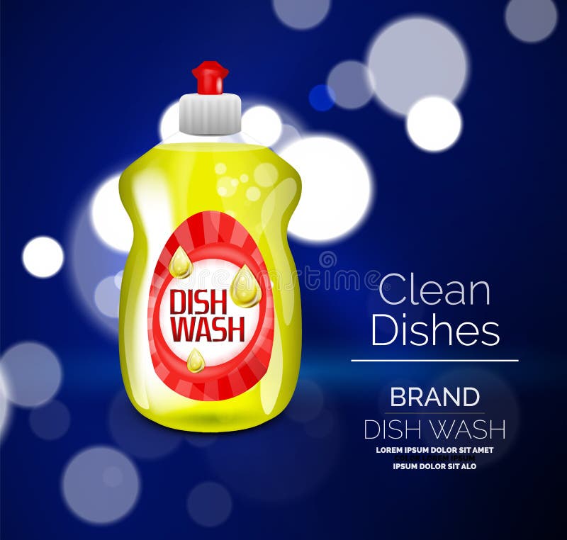 Vector Kitchen Dish Wash Ad Product Package Stock Illustration ...