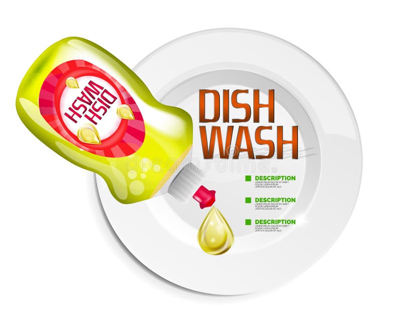 Vector Kitchen Dish Wash Ad Product Package Stock Illustration ...