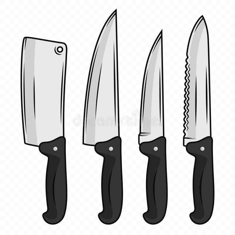 Vector Kitchen Knife Icon Set, Isolated. Various Kitchen Knives Design ...