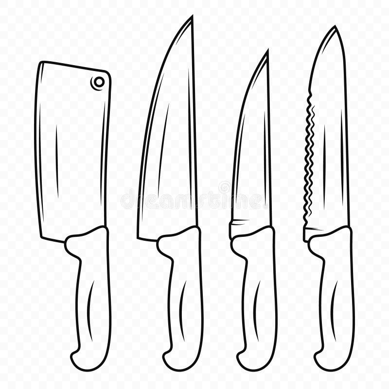 Vector Kitchen Knife Icon Set, Isolated. Various Kitchen Knives Design ...