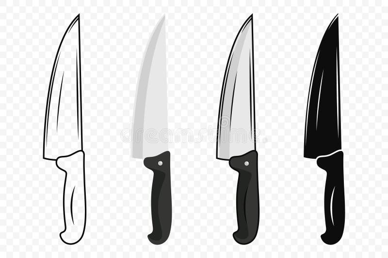 Vector Kitchen Knife Icon Set, Isolated. Various Kitchen Knives Design ...