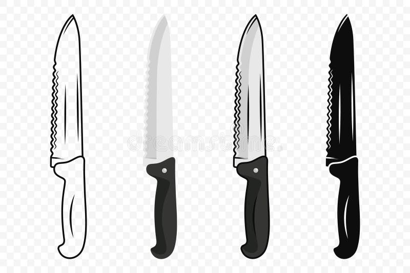 Vector Kitchen Knife Icon Set, Isolated. Various Kitchen Knives Design ...