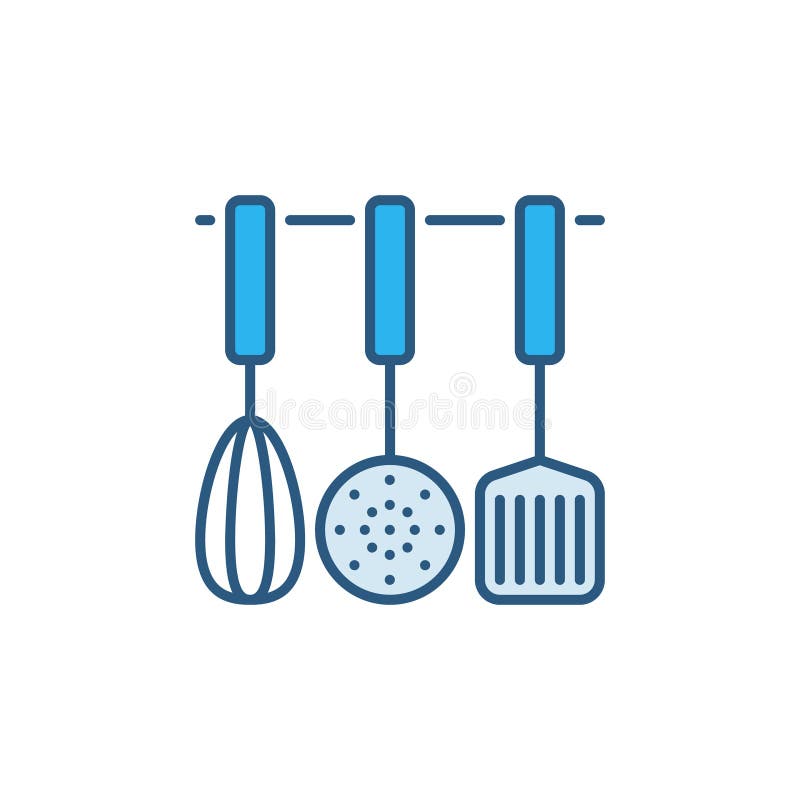 Vector Kitchen Utensils Concept Colored Icon or Symbol Stock ...