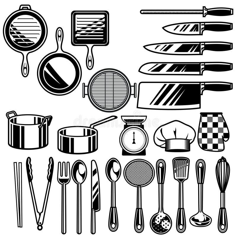 Kitchen ware collection stock vector. Illustration of utilities - 157577500