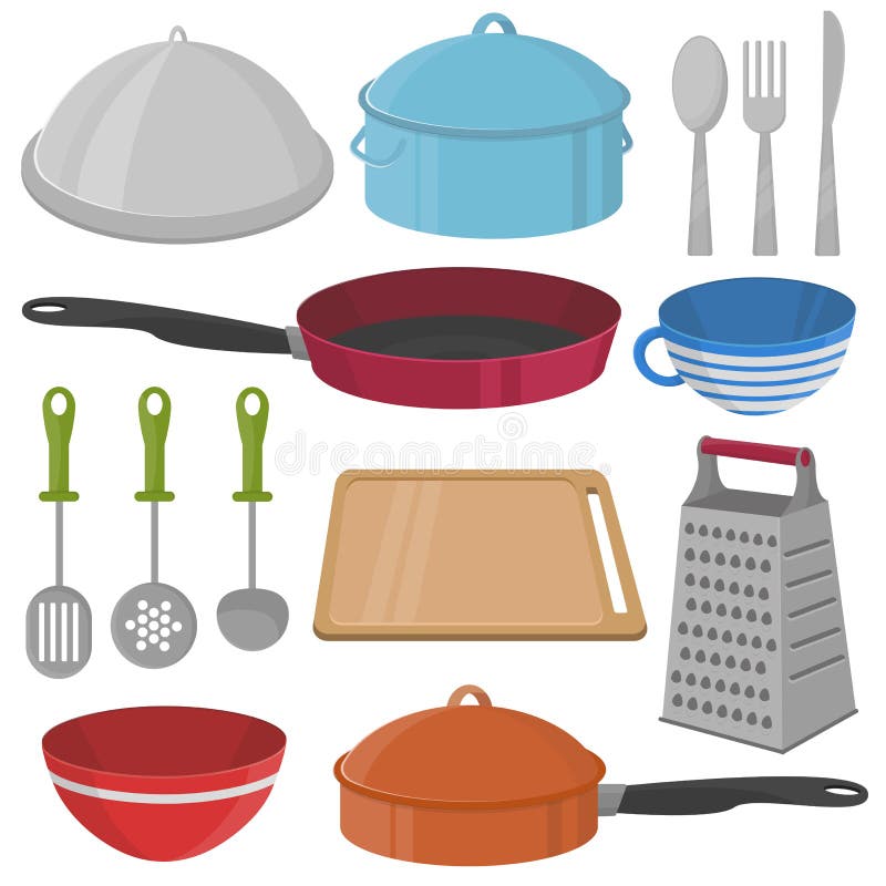 Vector Kitchenware and Cooking Equipment Icon Set Stock Vector ...