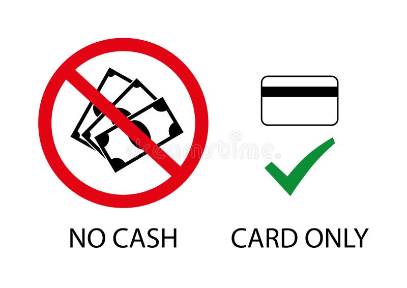 No Cash, only Card Payment Option Sign. Stock Vector - Illustration of ...