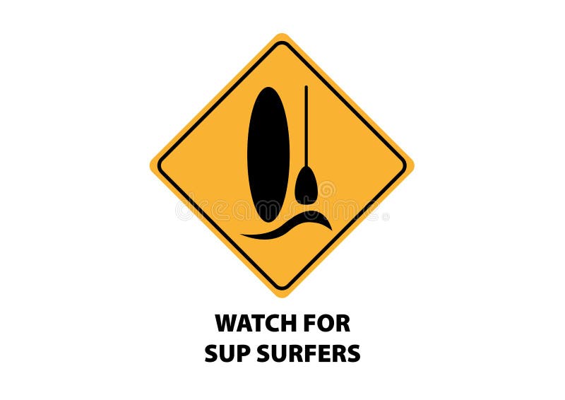 Sup surfing sign. stock vector. Illustration of simple - 194501424