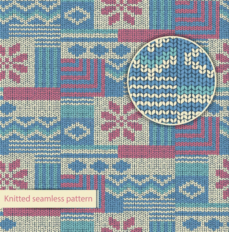 Vector Knit Seamless Pattern Stock Vector - Illustration of retro ...