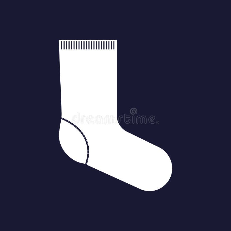 Vector Knitted Socks Icon. Vector White Icon on Dark Blue Background ...
