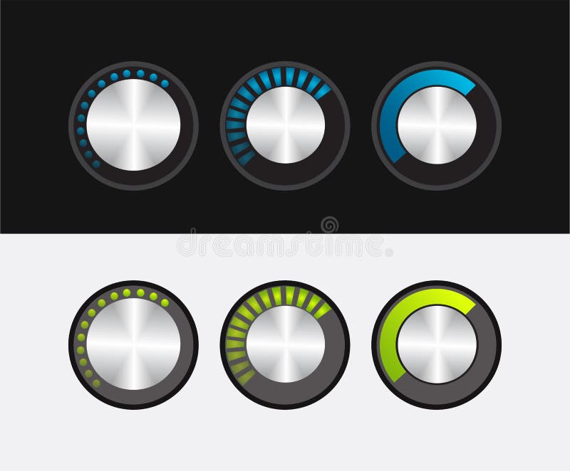 Vector Knob To Adjust the Volume in a Metal Style. Stock Vector ...