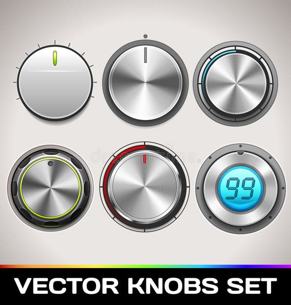 Vector Knobs Set stock vector. Illustration of musical - 30456551