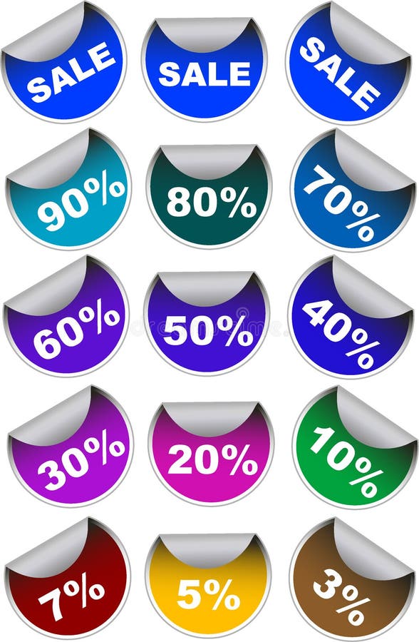 Vector kortingsstickers vector illustratie. Illustration of spatie ...