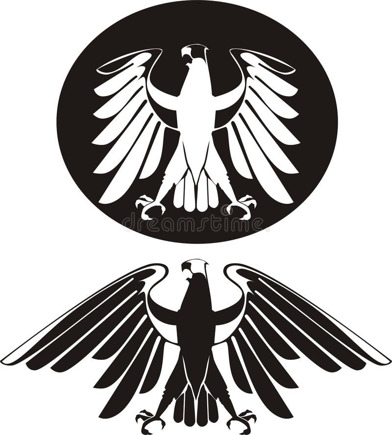 Vector L'aquila Nera & Bianca Illustrazione Vettoriale - Illustrazione ...