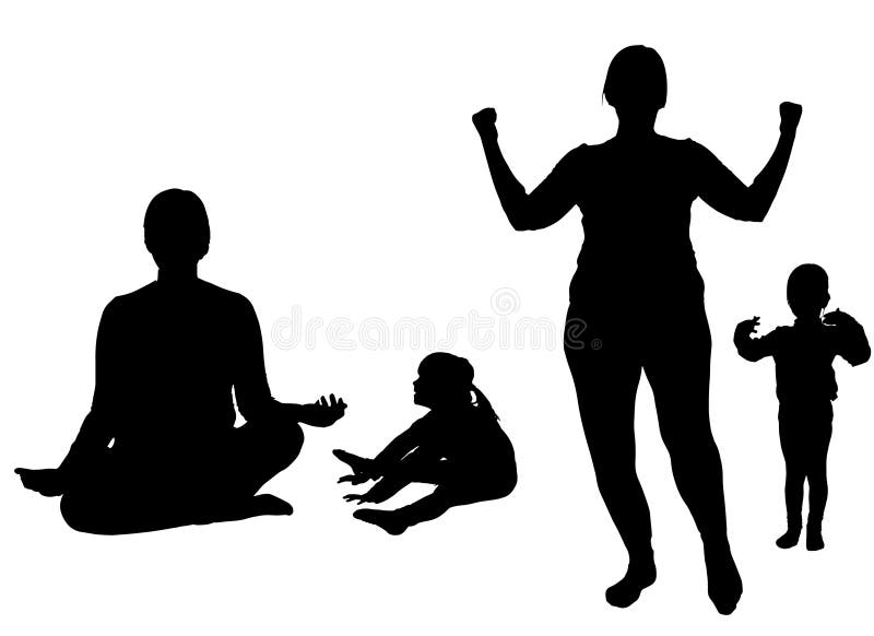 Vector La Siluetta Di Una Donna Con Un Bambino Illustrazione Vettoriale ... Vector La Siluetta Di Una Donna Con Un Bambino Illustrazione Vettoriale ...