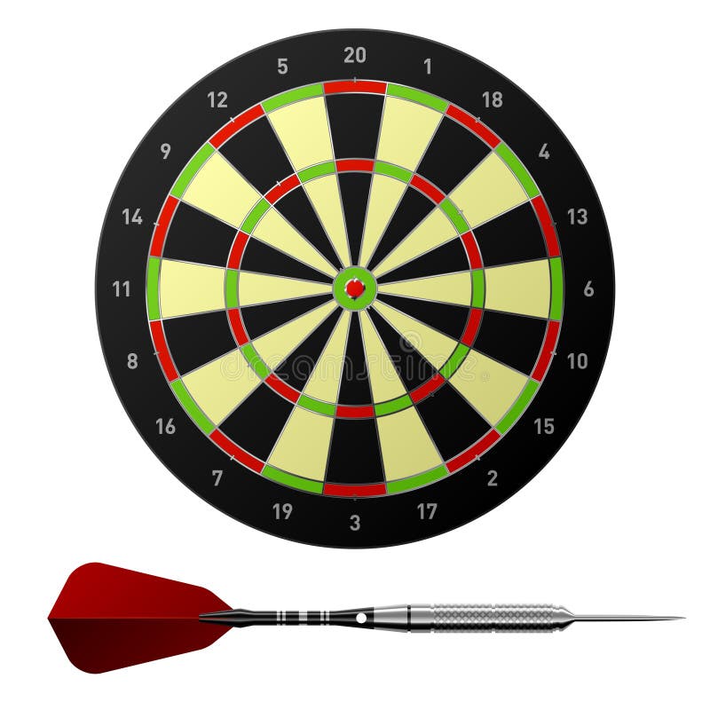 Vector La Tarjeta De Dardo Con El Dardo Ilustración del Vector ...