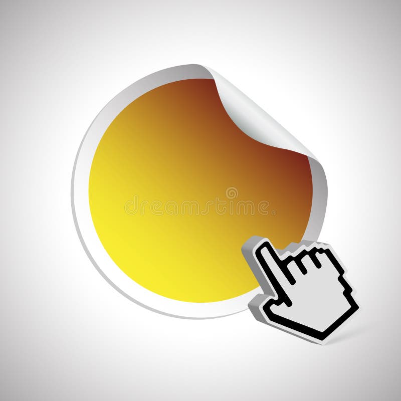 Vector Label Badge and Sticker with Pointer Stock Vector - Illustration ...