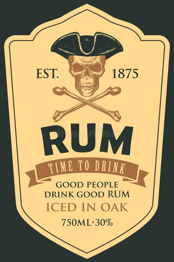 Label with the Captain Rum stock vector. Illustration of freedom ...
