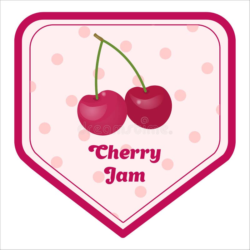 Vector label of cherry jam stock vector. Illustration of fresh - 224249862