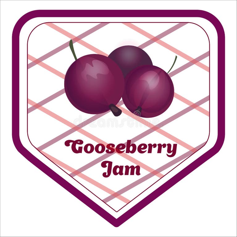 Vector Label Design of Gooseberry Jam Stock Vector - Illustration of ...