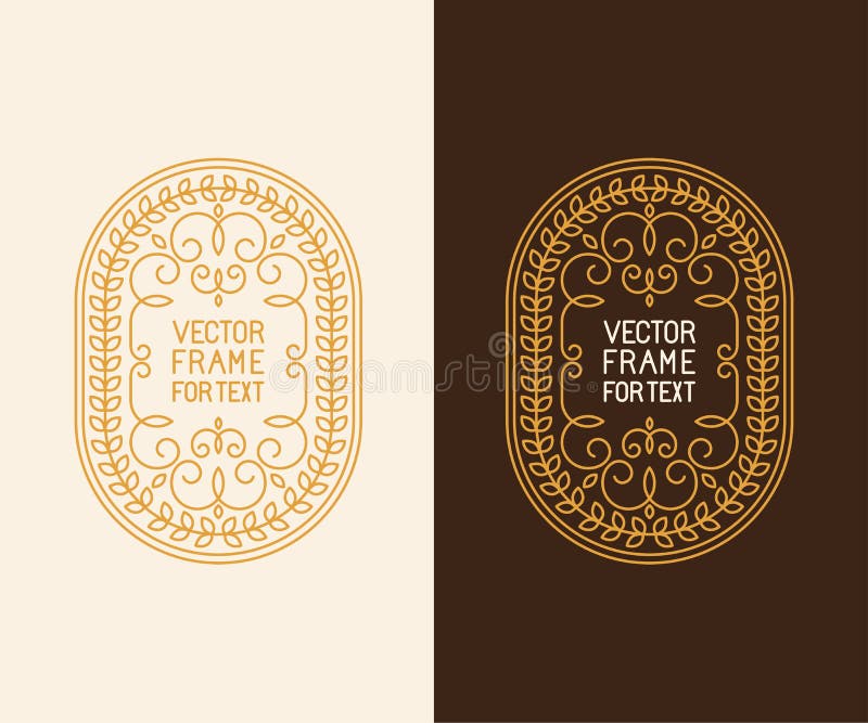 Vector Label Design Template in Outline Style Stock Vector ...