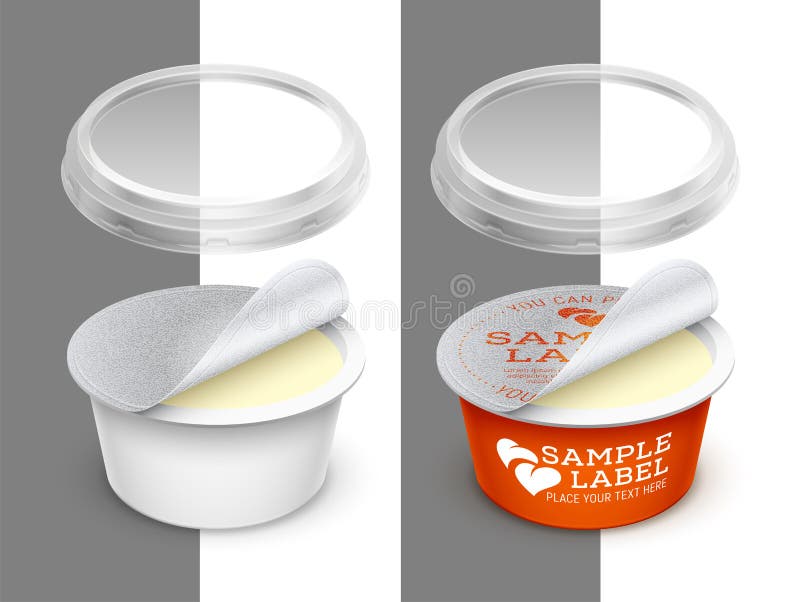 Vector Labeled Open Round Container with Foil and Transparent Lid ...
