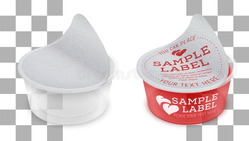 Vector Labeled Open Round Transparent Plastic Container with Opened ...