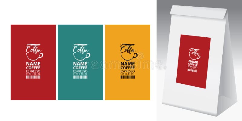 Vector Labels and Paper Packaging for Coffee Beans Stock Vector ...