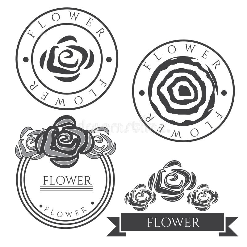 Vector Labels With Rose Flower Stock Vector - Illustration of ...