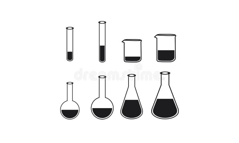 Vector Laboratory Tubes of Various Shapes Stock Vector - Illustration ...