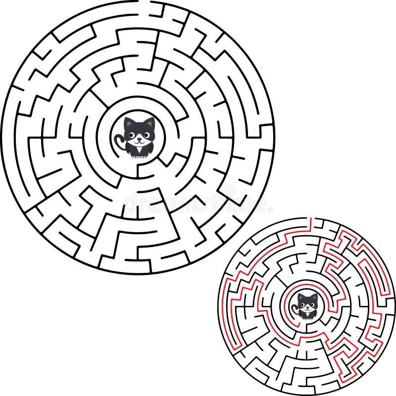 Vector Labyrinth. Maze Labyrinth with Entry Game Puzzle Stock Vector - Illustration of isolated ...