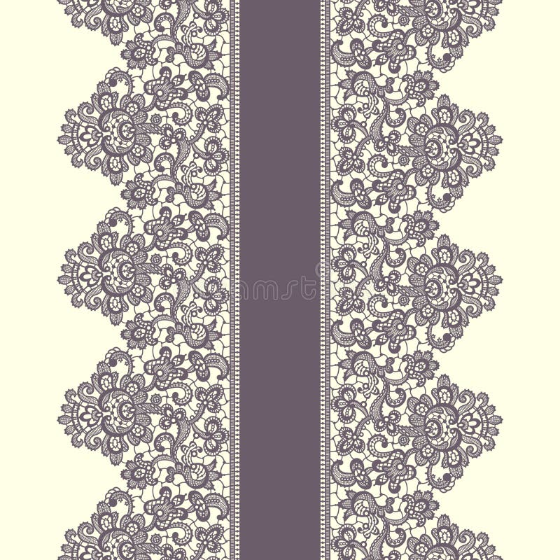 Vector Lace Border. Seamless Pattern Stock Vector - Illustration of ...